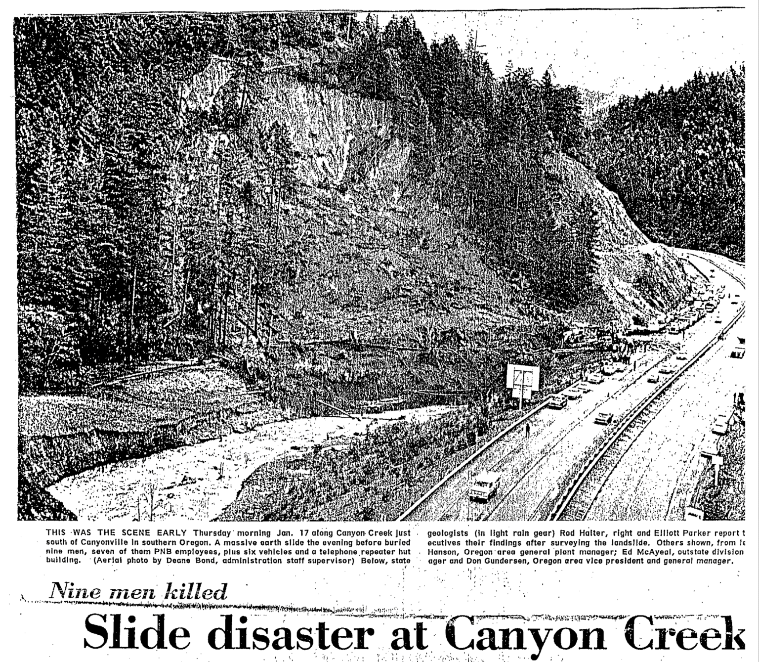 Remembering the Canyonville Slide - 50 years later - DFN